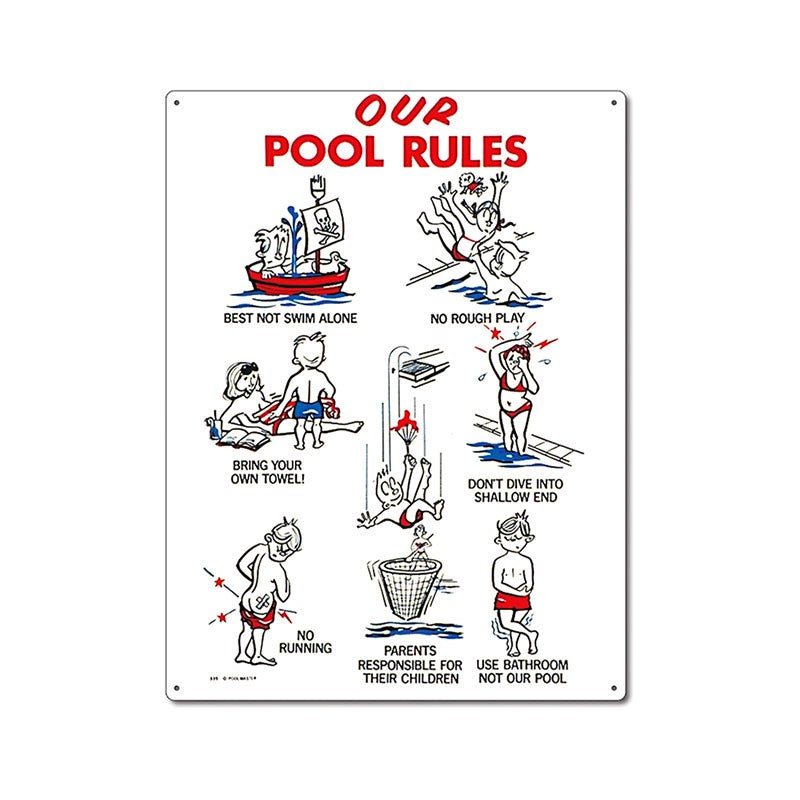 SIGN: OUR POOL RULES ANIMATION W/ KIDS – QCA Spas Corporate